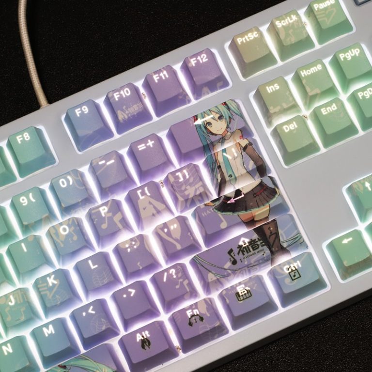 Hatsune Miku Keyboard 104 Keycaps Two-Dimensional PBT Keycaps MX Switch ...
