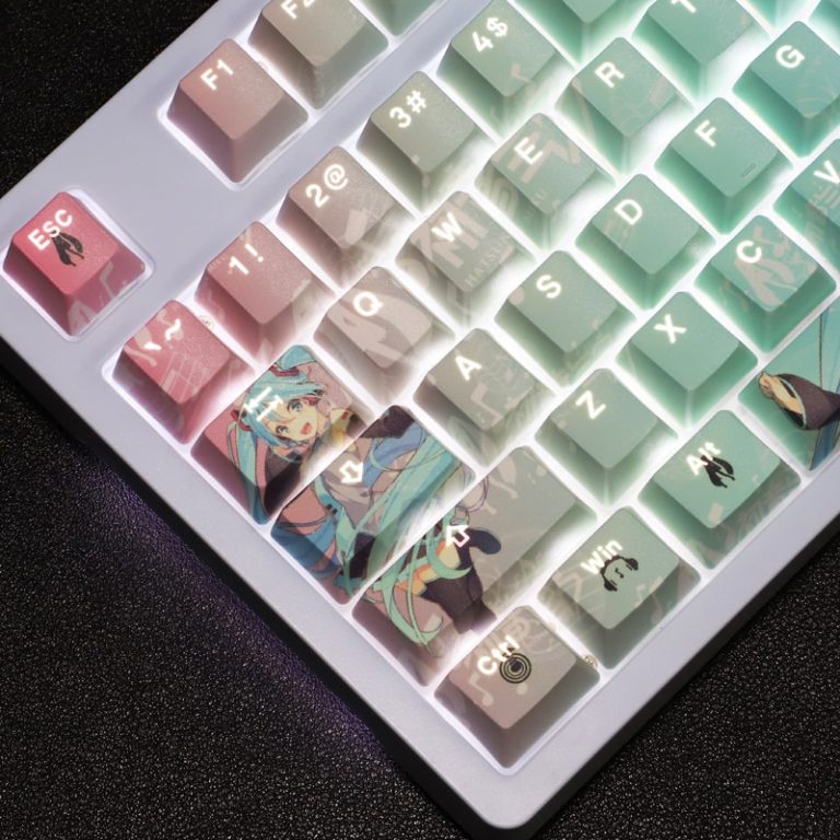 Hatsune Miku Keyboard 104 Keycaps Two-Dimensional PBT Keycaps MX Switch ...
