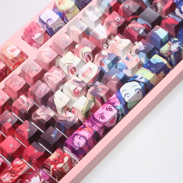 Demon Slayer Green Tanjiro 108 Keycaps PBT Sublimation Cherry Highly ...