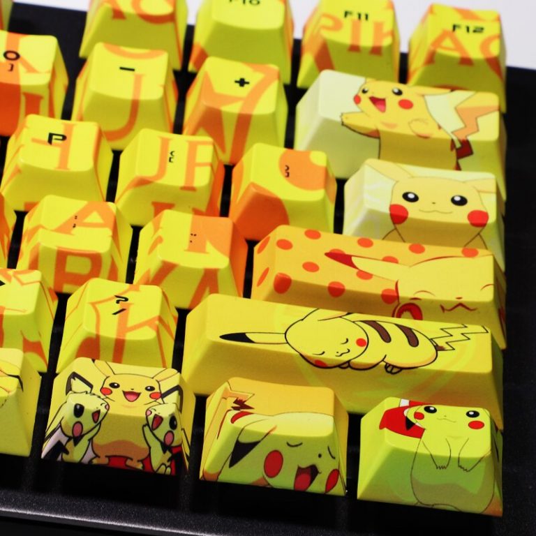Pokemon Keyboard Pikachu 108 Keycaps Mechanical PBT Cherry Profile ...