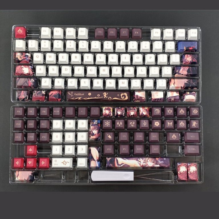 Genshin Impact Hutao 136 Keycaps Anime Character Keyboard Set for ...