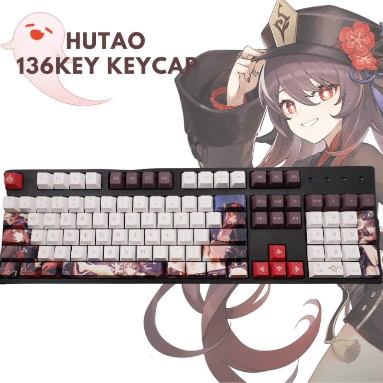 Game Genshin Impact Shenhe 108 Keycaps OEM Height Mechanical Keyboard ...