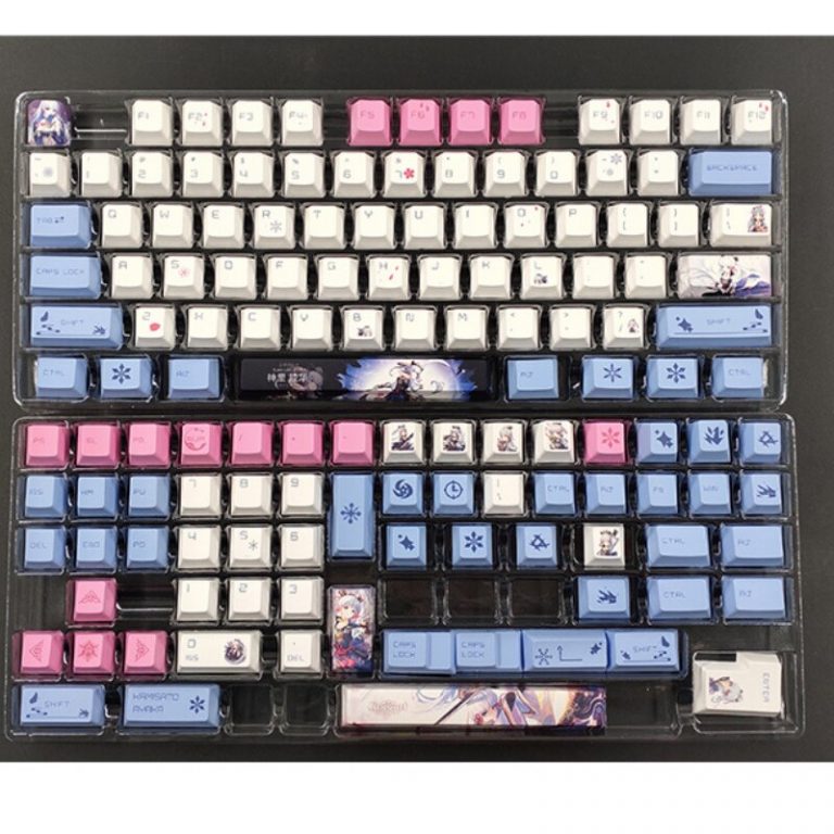 Genshin Impact Kamisato Ayaka 137 Keycaps Keyboard Set for Mechanical ...
