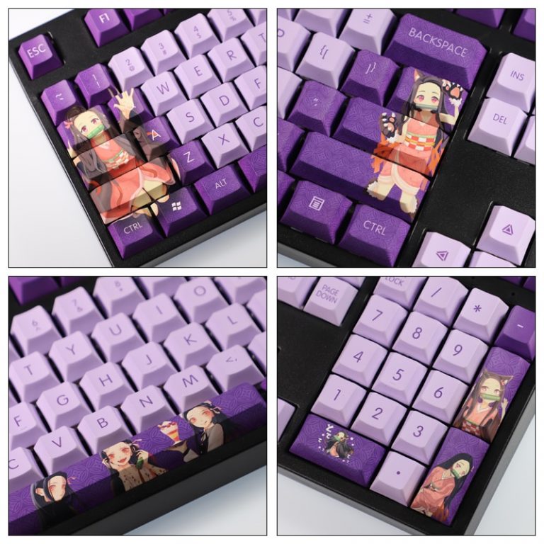 Demon Slayer Nezuko 108 Keycaps Mechanical Keyboard PBT Cherry MX ...