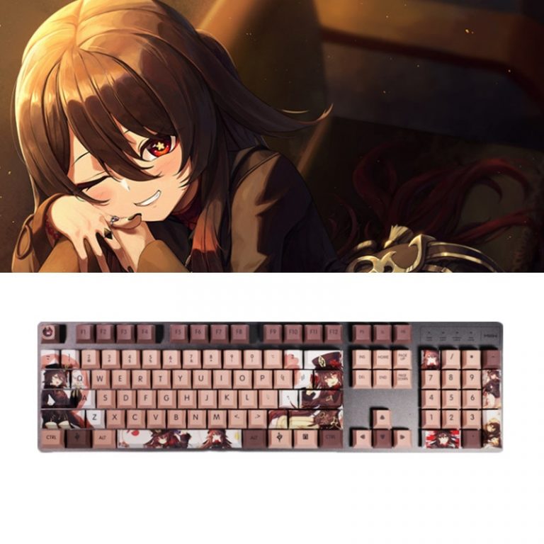 Genshin Impact Ganyu 125 keycaps for mechanical keyboard - Anime Keyboard