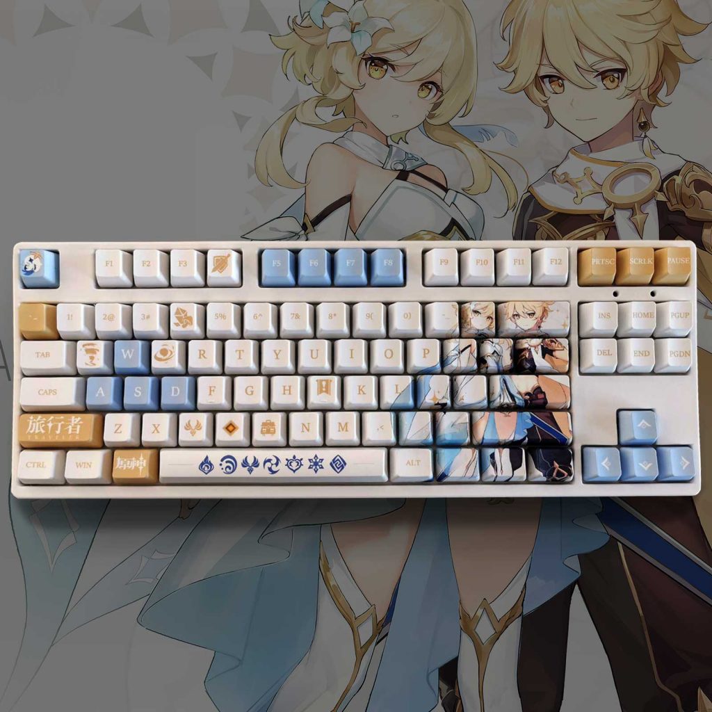 Genshin Impact Ganyu 125 keycaps for mechanical keyboard - Anime Keyboard