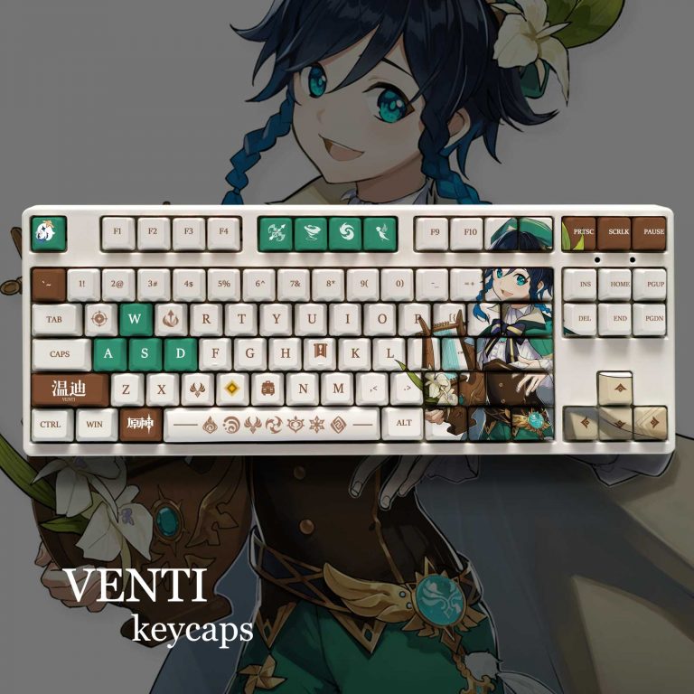 Genshin Impact Ganyu 125 keycaps for mechanical keyboard - Anime Keyboard