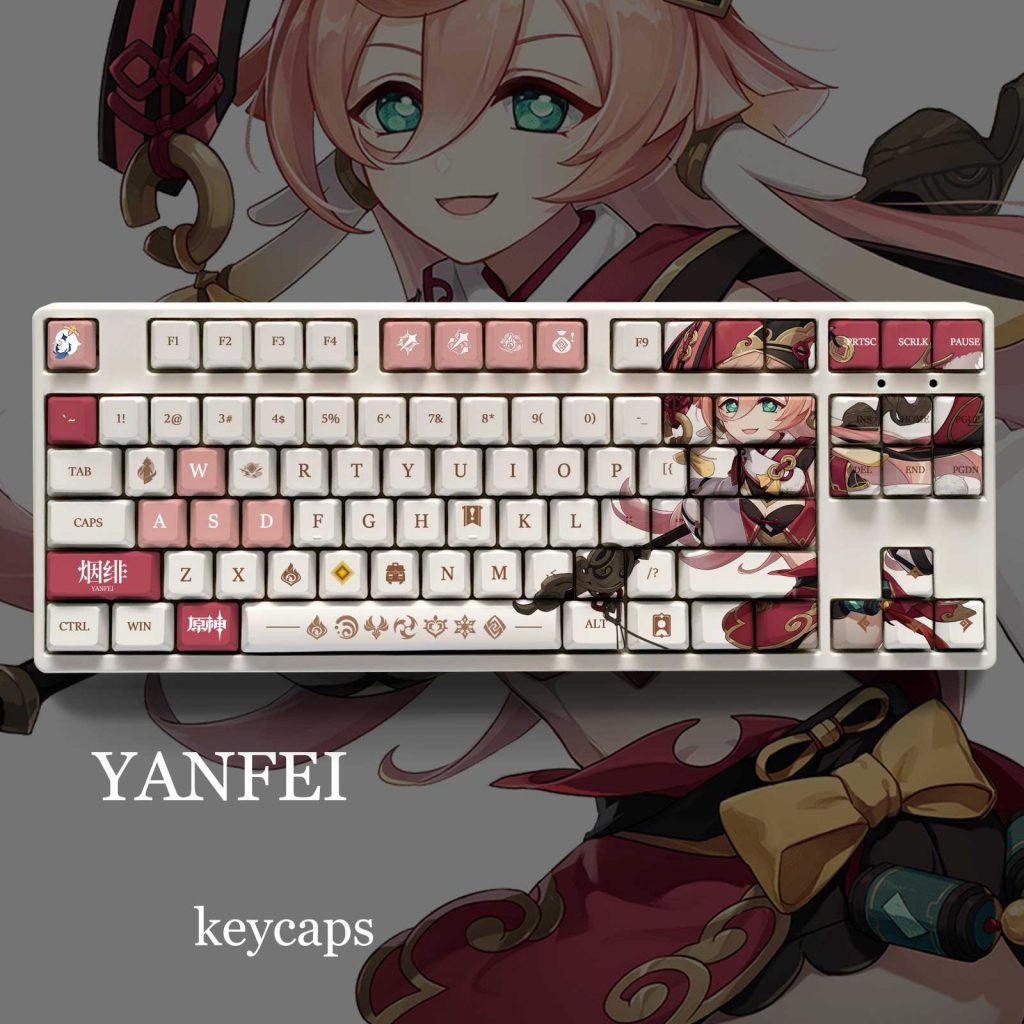 Genshin Impact Ganyu 125 keycaps for mechanical keyboard - Anime Keyboard
