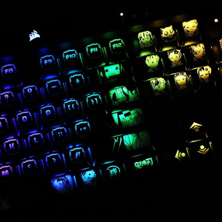 Demon Slayer Mechanical Keyboard RGB Translucent Keycaps DIY Macro ...