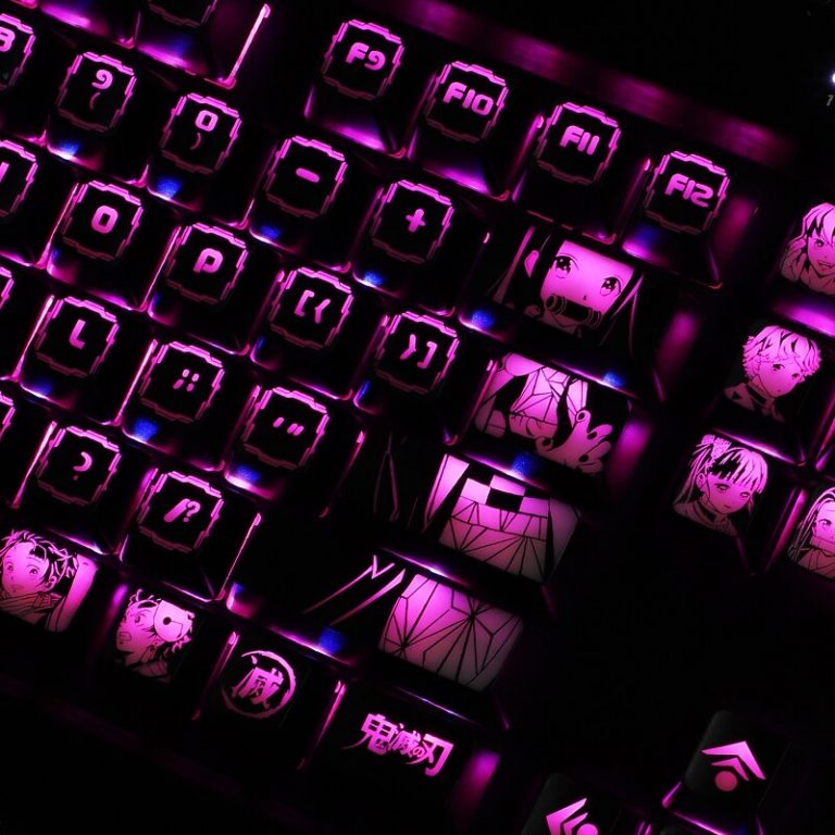 Demon Slayer Mechanical Keyboard RGB Translucent Keycaps DIY Macro ...