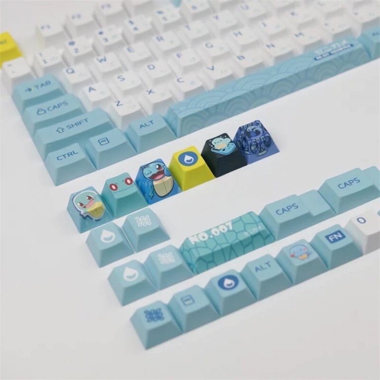 Pokemon Theme Squirtle 128 Keycaps For Mechanical Keyboard - Anime Keyboard