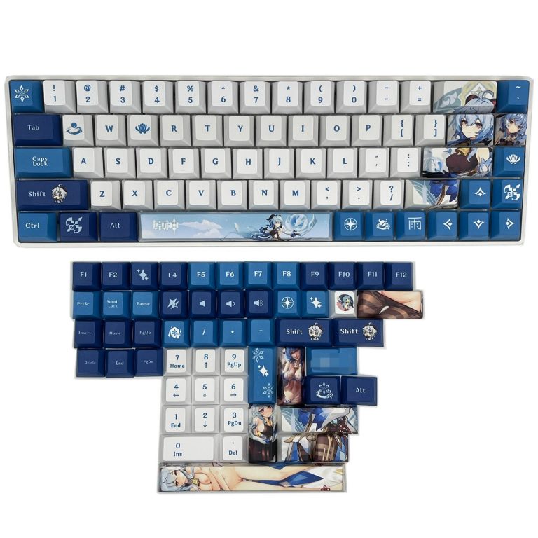 Genshin Impact Ganyu 125 keycaps for mechanical keyboard - Anime Keyboard