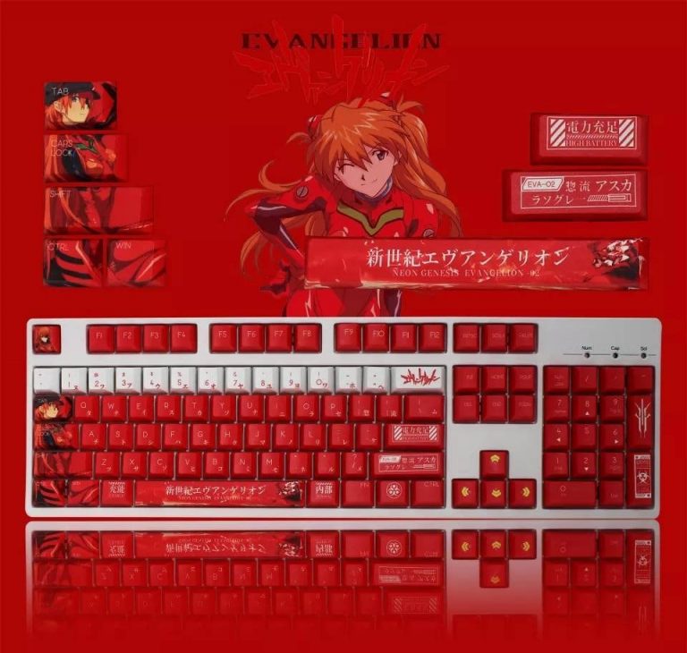Evangelion Asuka Keycap PBT Mechanical Keyboard Keycaps 104 Keys ...
