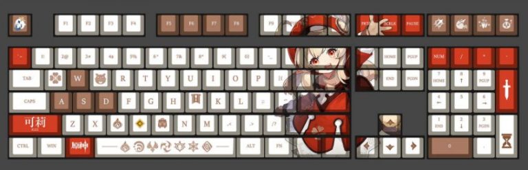 Genshin Impact KLEE Pbt Material Keycaps 108 Keys Set for Mechanical ...