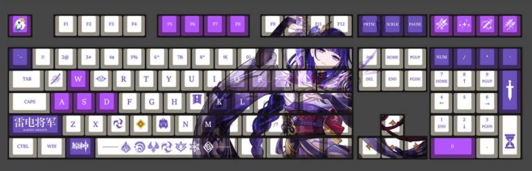 Genshin Impact RAIDEN SHOGUN 108 Keys Set for Mechanical Keyboard ...